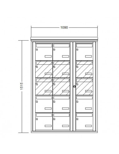 Boîte aux lettres 15 volumes murales